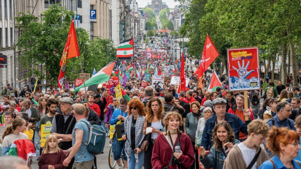 ‘Welfare Not Warfare’ protest in Brussels demands halt to Europe’s ...